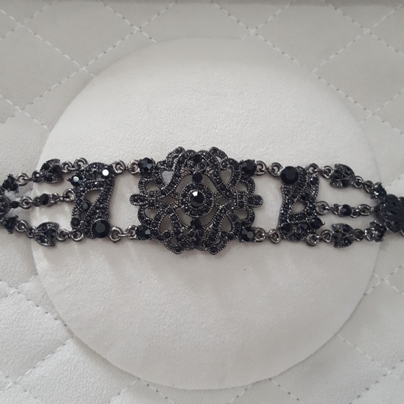 Volm | Jewelry | Vintage Volm Choker With Black Rhinestones | Poshmark